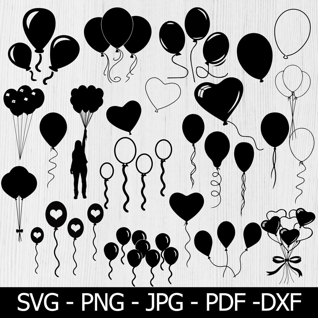 Balloon Bundle Svg, Balloons Svg, Ballons Svg, Birthday Balloon Svg ...