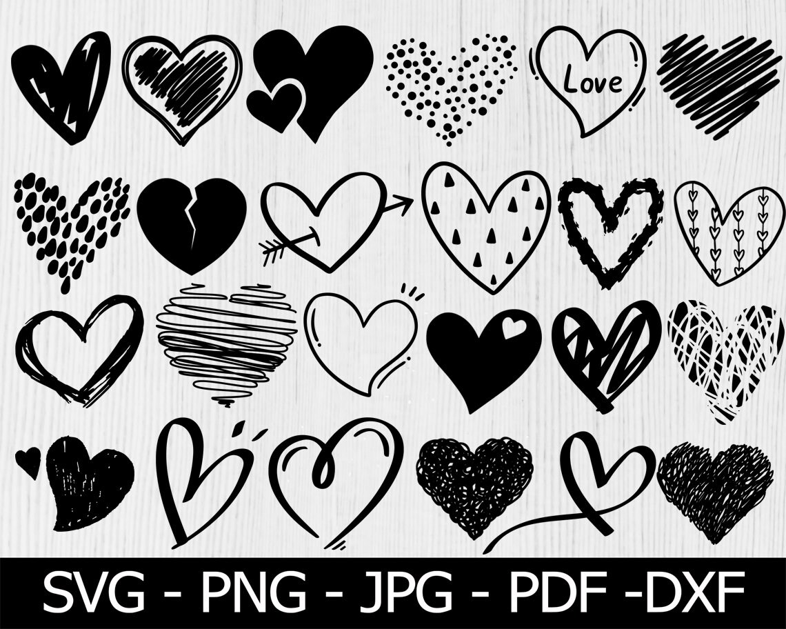 Heart Svg Bundle Heart Svg Hand Drawn Heart Svg Heart - Etsy