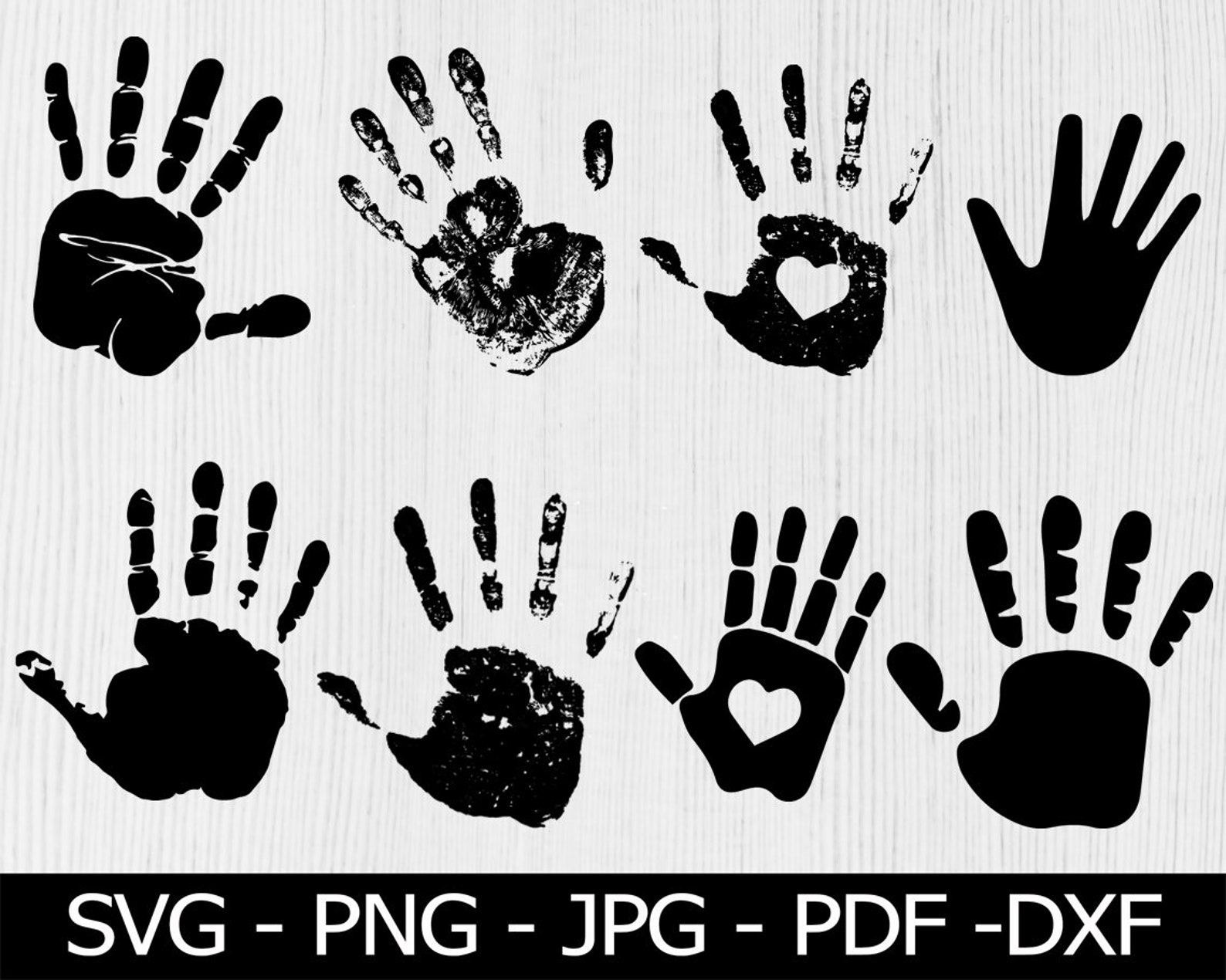 Handprint SVG, Handprint Clip Art, Fingerprint File, Handprint Cricut ...