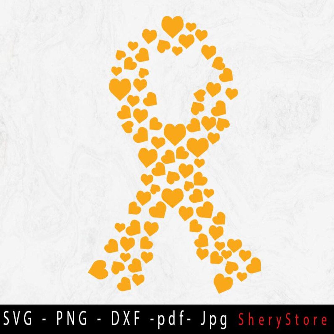 Appendix Cancer Heart Ribbon SVG, Appendix Cancer Cancer Awareness SVG ...