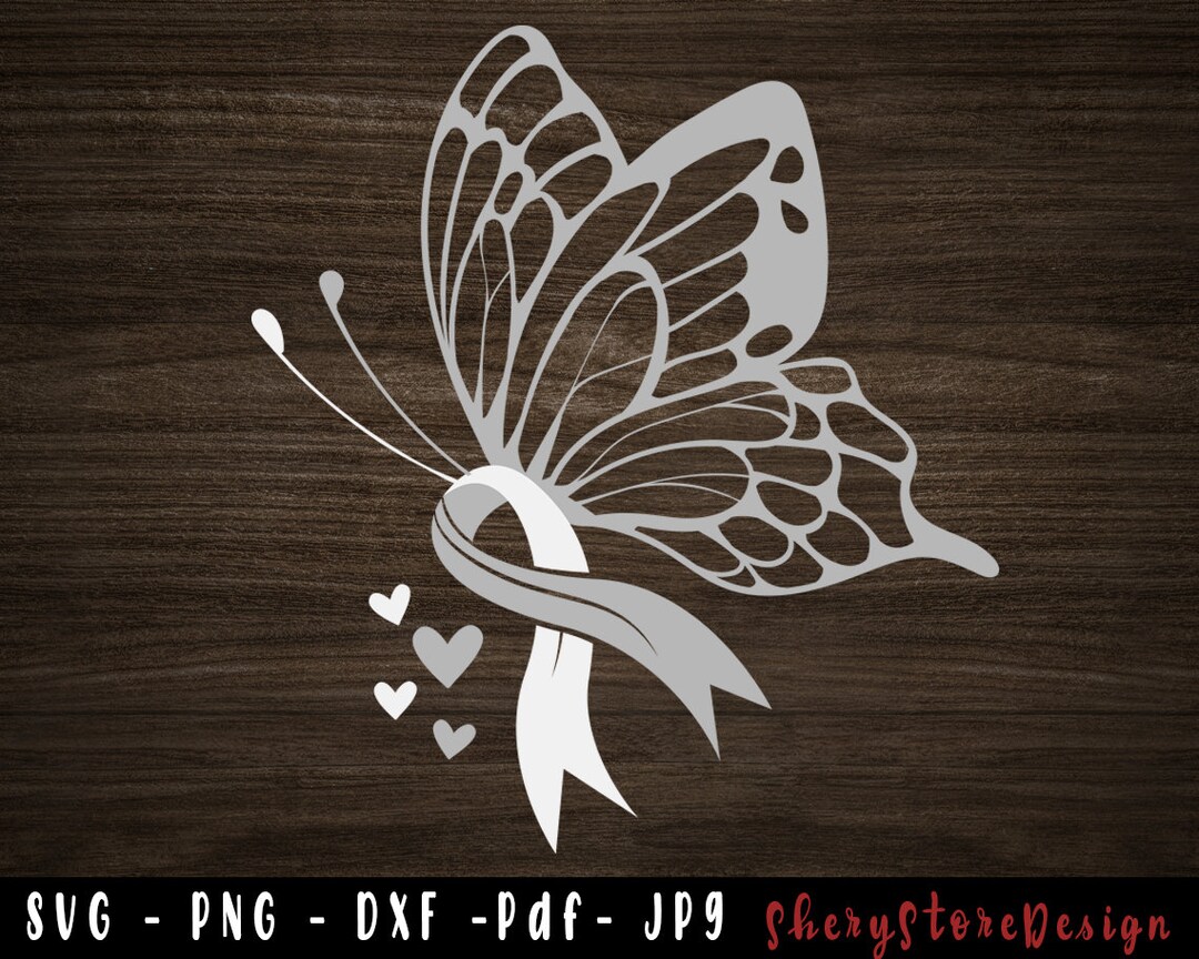 Butterfly Lung Cancer SVG, Lung Cancer SVG, Lung Cancer Ribbon Svg ...