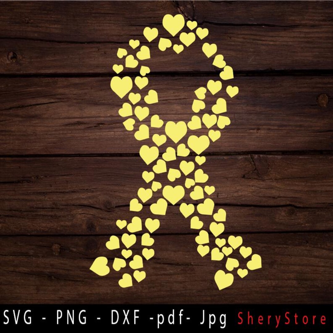 Bone Cancer Heart Ribbon SVG, Bone Cancer Cancer Awareness SVG, Sarcoma ...