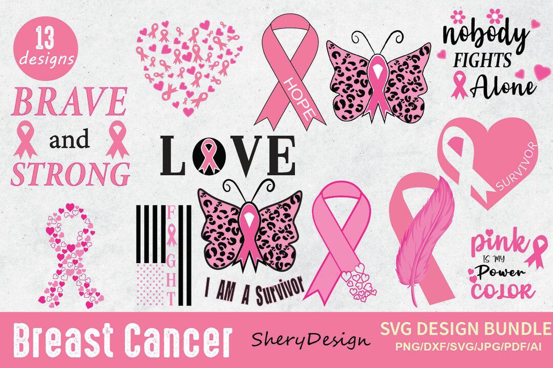 Breast Cancer SVG Bundle, Breast Cancer Svg, Cancer Awareness Svg ...