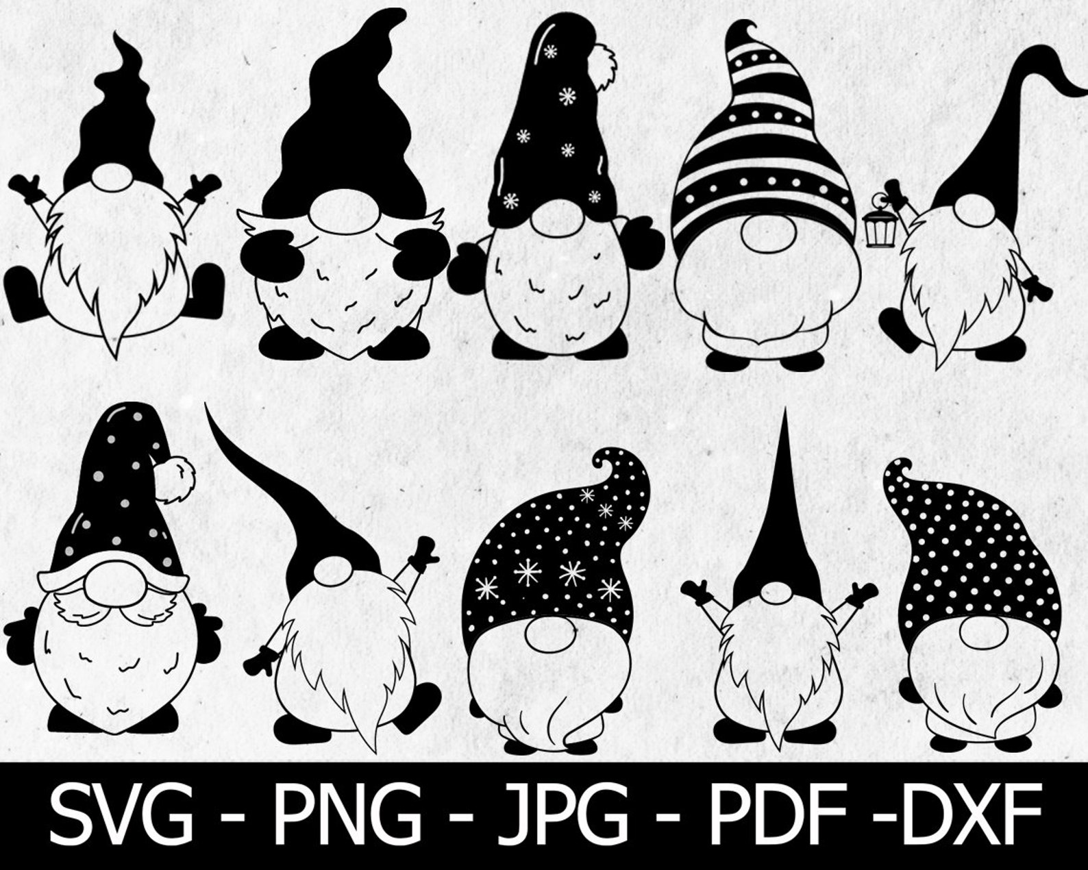 Gnome Bundle SVG, Gnomes Svg, Doodle Gnomes Clipart, Gnomes Clipart ...