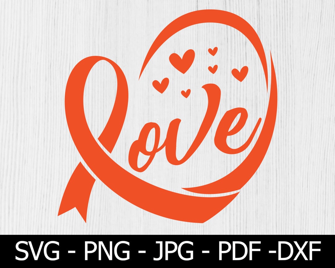 Feather Orange Ribbon SVG, Leukemia Svg, Kidney Cancer Svg, Cancer ...