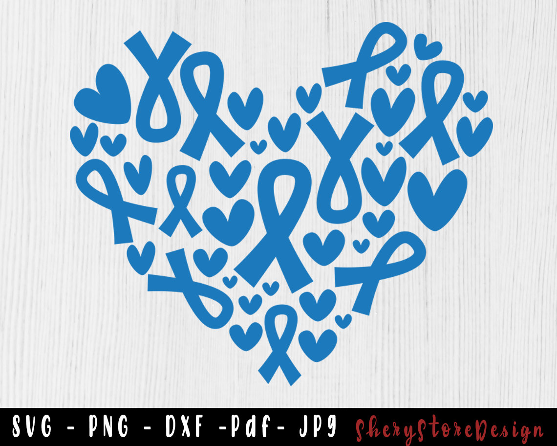 Heart Colon Cancer SVG, Colon Cancer SVG, Colon Cancer Ribbon Svg ...