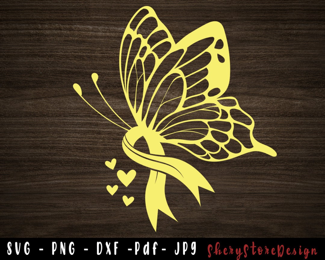 Butterfly Bone Cancer SVG, Bone Cancer SVG, Bone Cancer Ribbon Svg ...