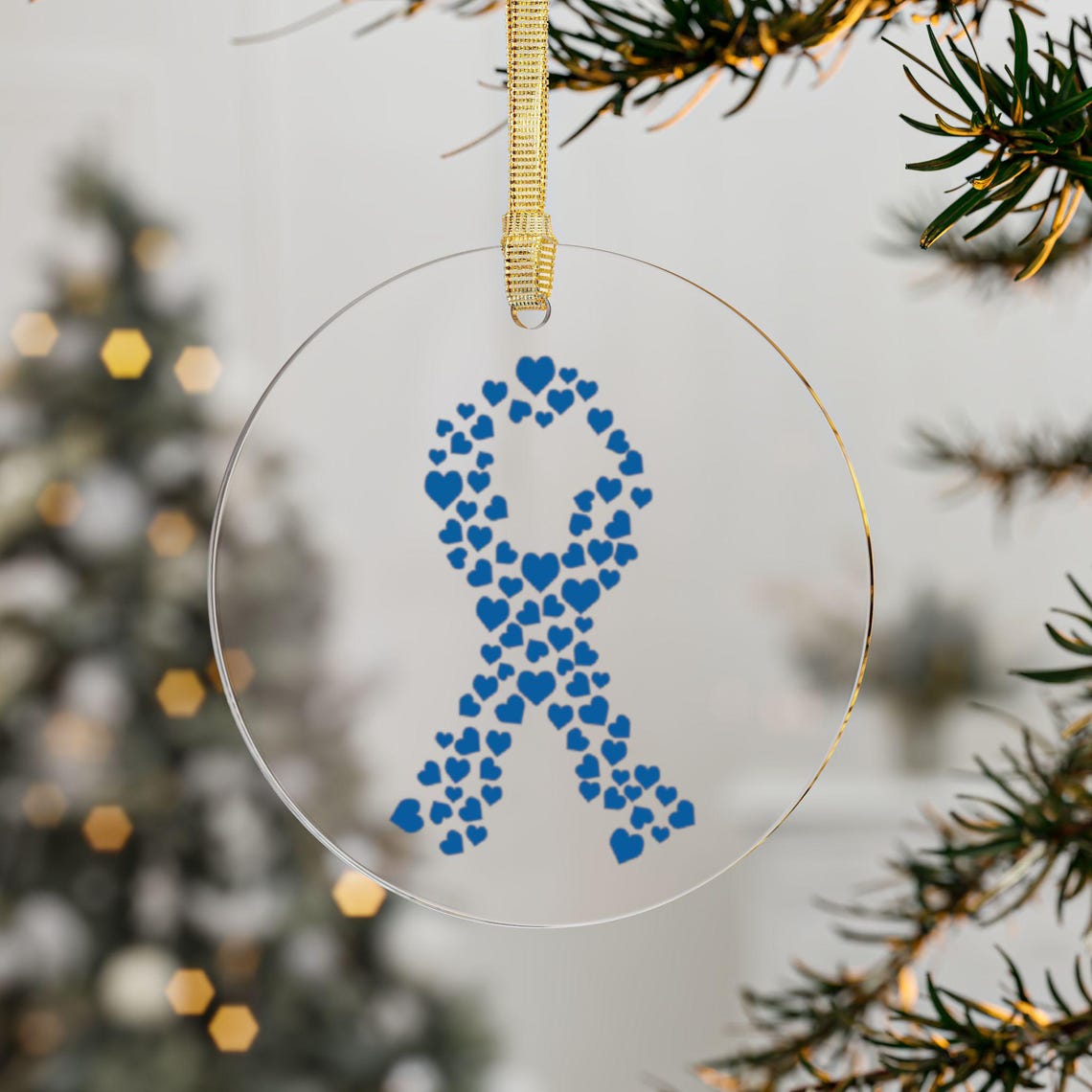 Colon Cancer Heart Ribbon SVG, Colon Cancer Cancer Awareness SVG, Blue ...