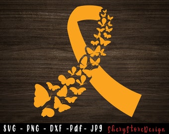 Appendix Butterfly Cancer Ribbon SVG, Appendix Cancer SVG, Appendix ...