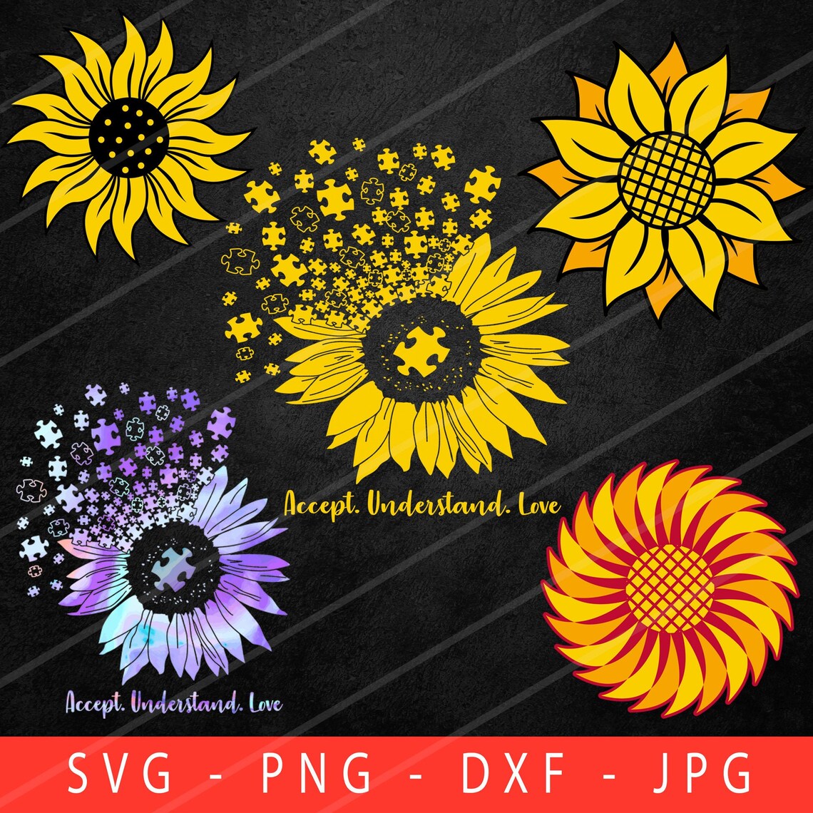 Sunflower Bundle SVG, Sunflower SVG, Flower Svg, Sunflower Svg File ...