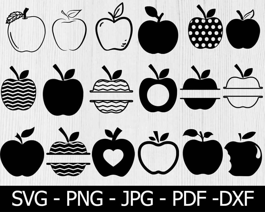 Apple Svg Bundle, Apple SVG, Apple Monogram Svg, Teacher Svg, School ...