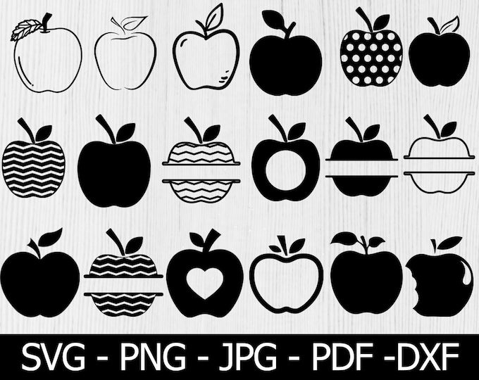 Apple Svg Bundle Apple SVG Apple Monogram Svg Teacher Svg - Etsy
