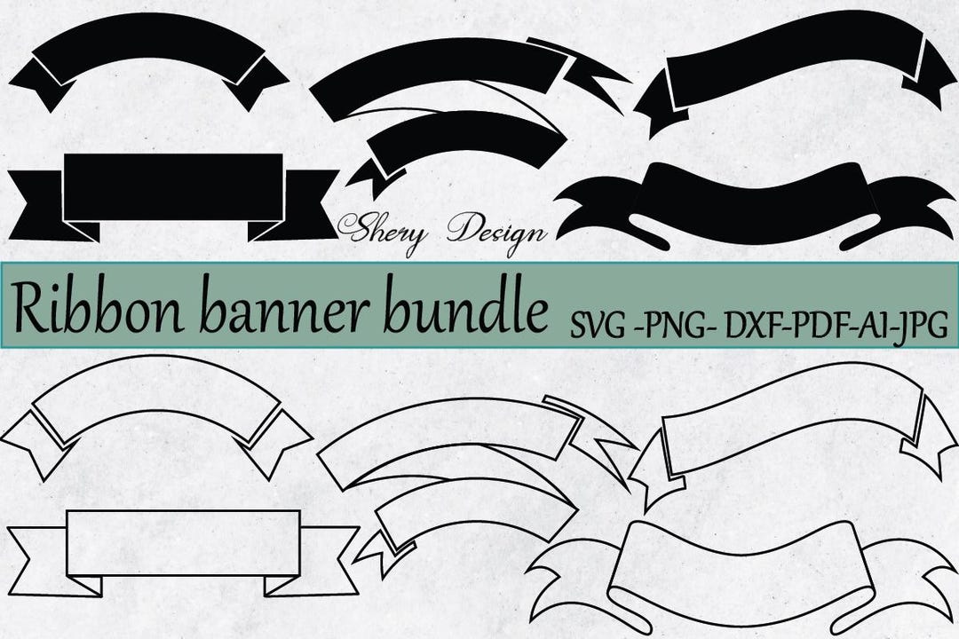 Ribbon Banner Svg, Banner Vector Svg, Ribbon Clipart, Birthday Banner ...
