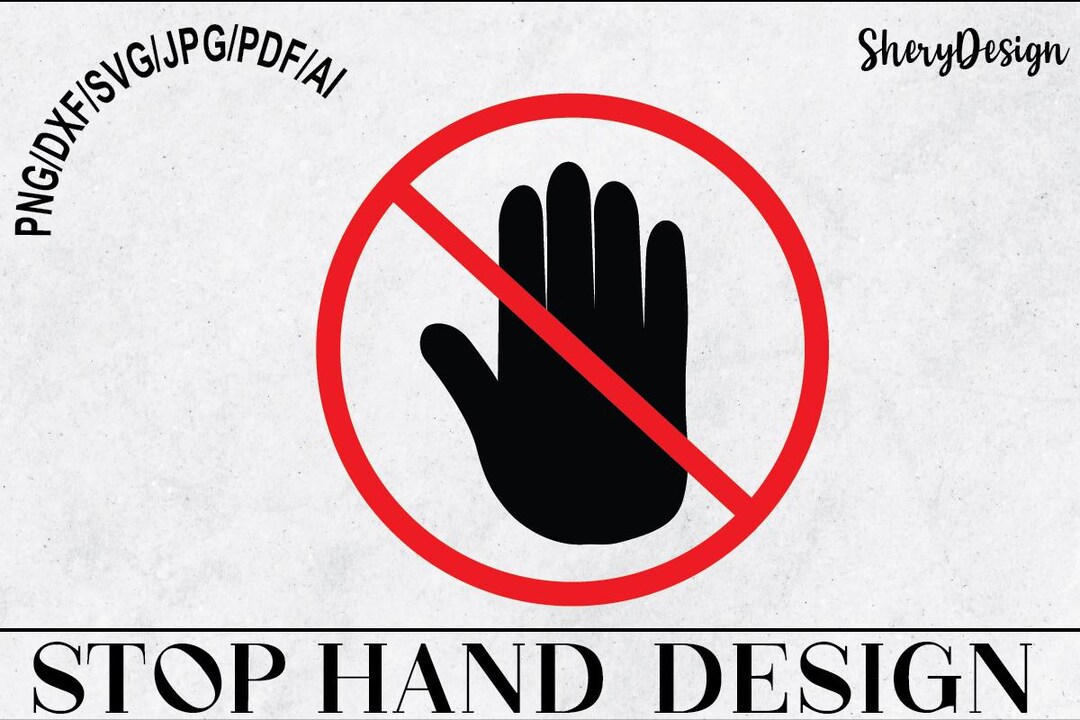 Stop Sign Clipart, Stop SVG, Stop Silhouette, Back Off, Hand Gesture ...