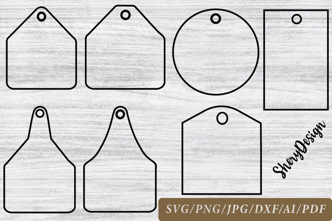 Cow Tag Outlined Svg, Cow Tag Png, Ear Tag Cow Svg, Ear Tag Template ...