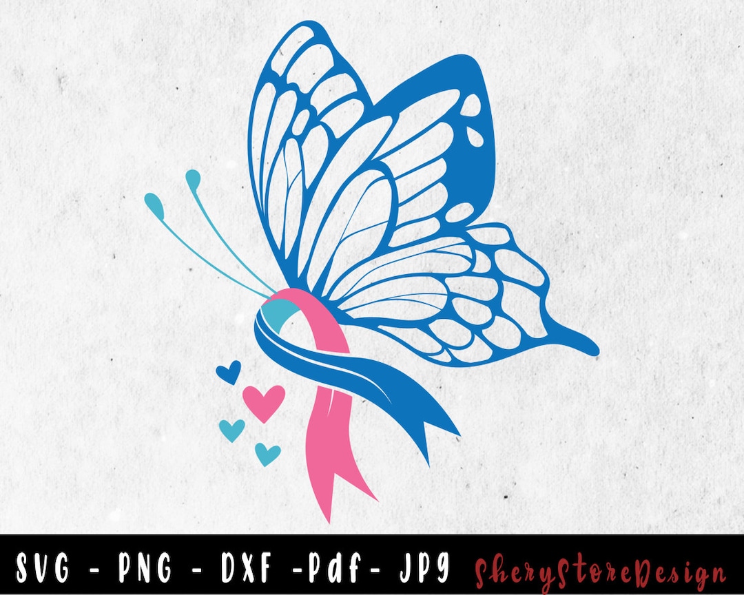 Butterfly Thyroid Cancer SVG, Thyroid Cancer SVG, Thyroid Cancer Ribbon ...