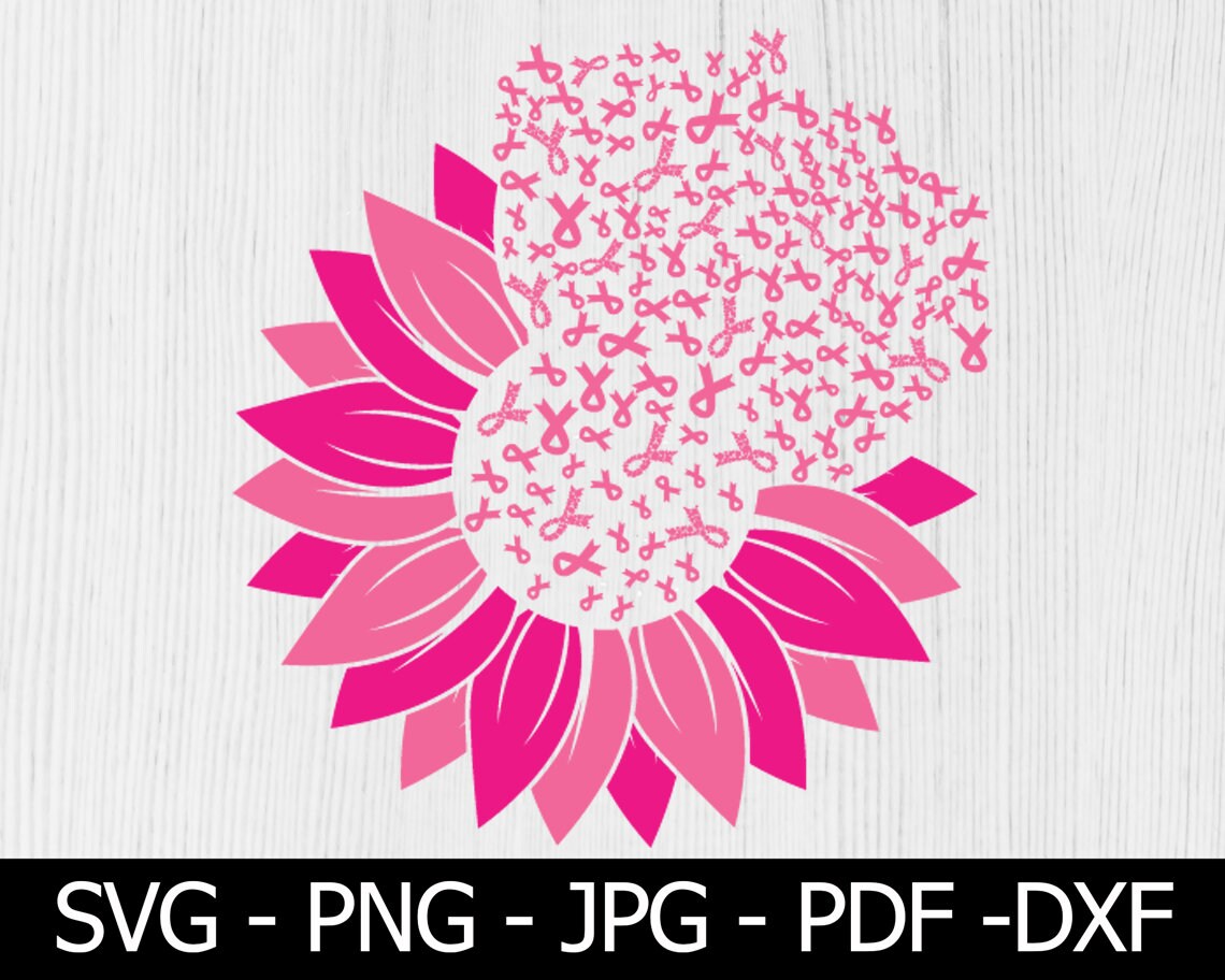 Breast Cancer Svg, Sunflower Svg, Breast Cancer Png, Cancer Awareness ...