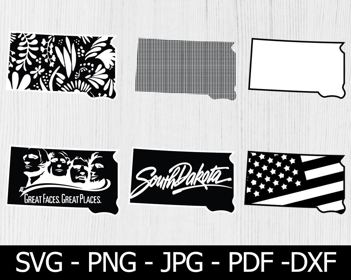 South Dakota State Svg, Floral South Dakota State, South Dakota SVG ...