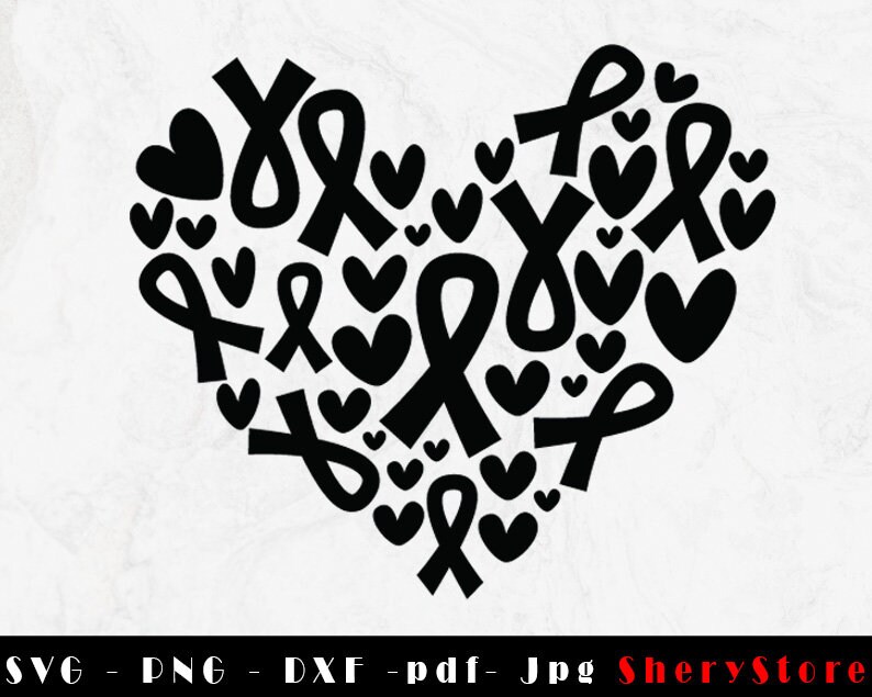 Heart Skin Cancer SVG, Skin Cancer SVG, Skin Cancer Ribbon Svg, Skin ...