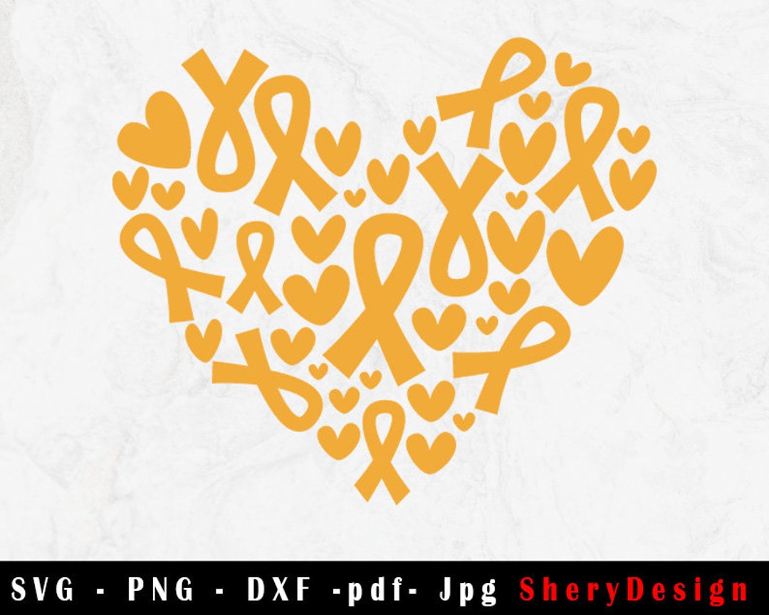Heart Childhod Cancer SVG, Childhood Cancer SVG, Childhod Cancer Ribbon ...
