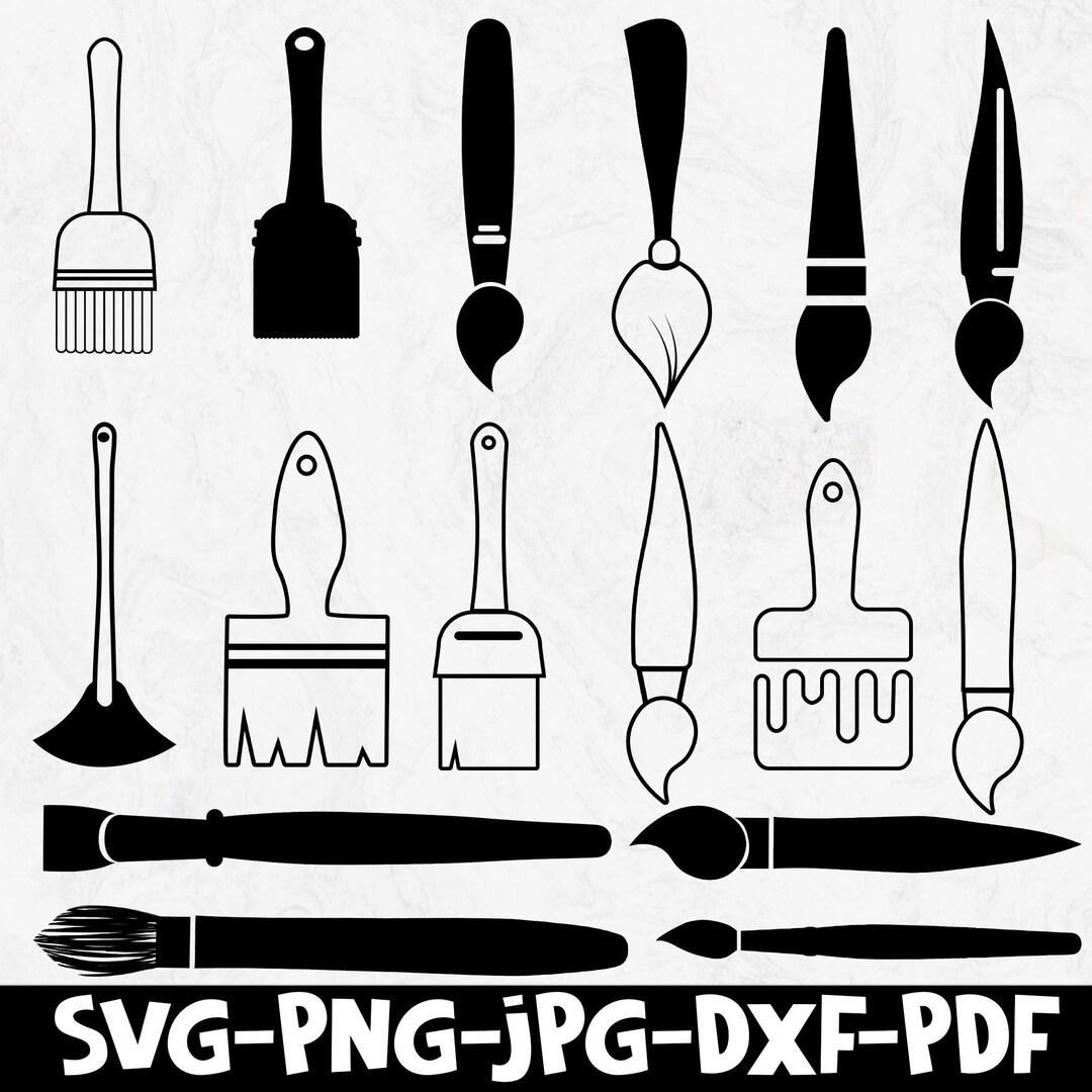 Paintbrush Svg, Paintbrush Cut File, Paint Svg, Paintbrush Vector, Art ...