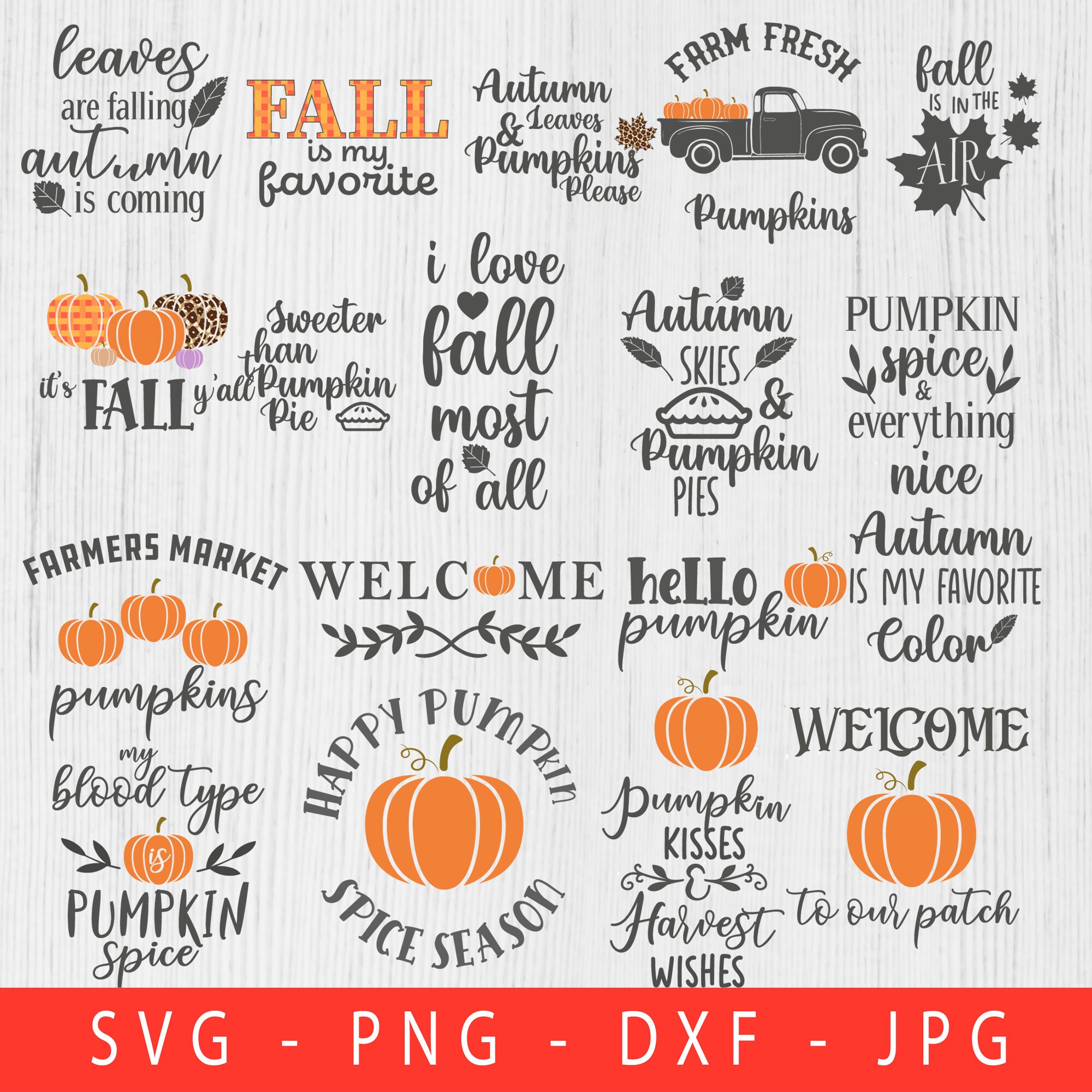 Fall SVG Bundle, Autumn Svg Bundle, Fall Pumpkin Svg, Fall Svg, Happy ...