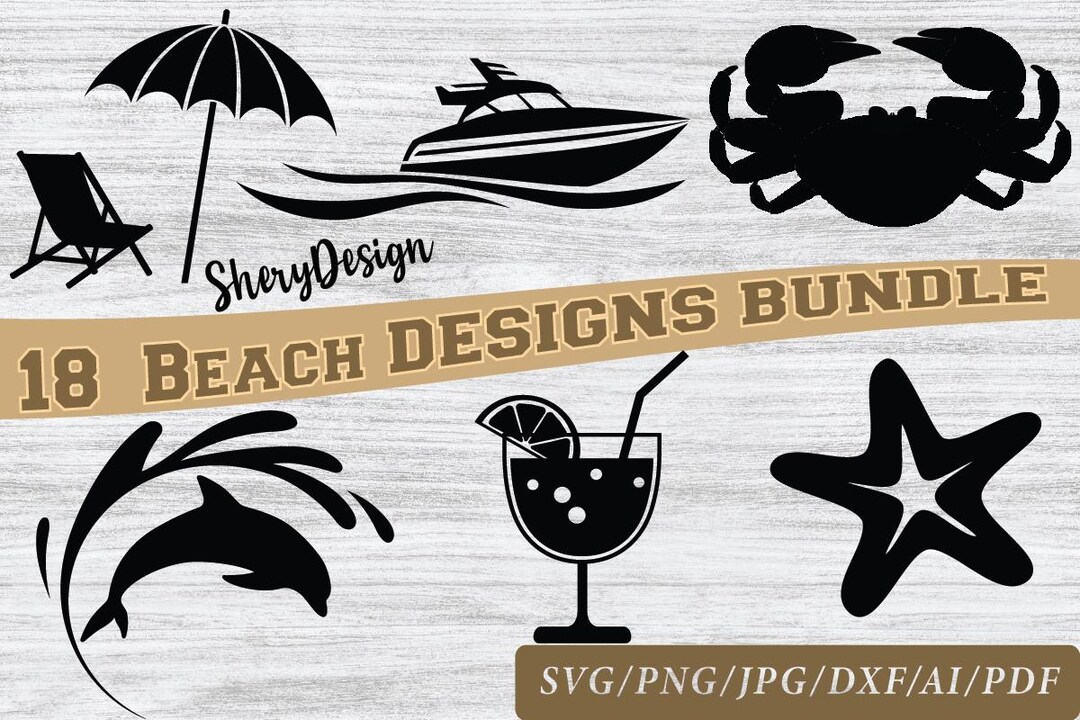 Beach Bundle SVG , Summer Svg, Beach Clipart, Summer Cut Files for ...