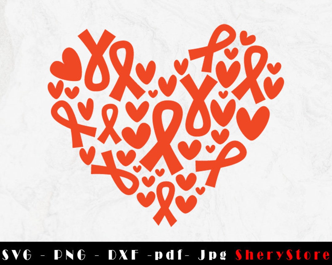 Heart Kidney Cancer SVG, Leukemia SVG, Kidney Cancer Ribbon Svg ...