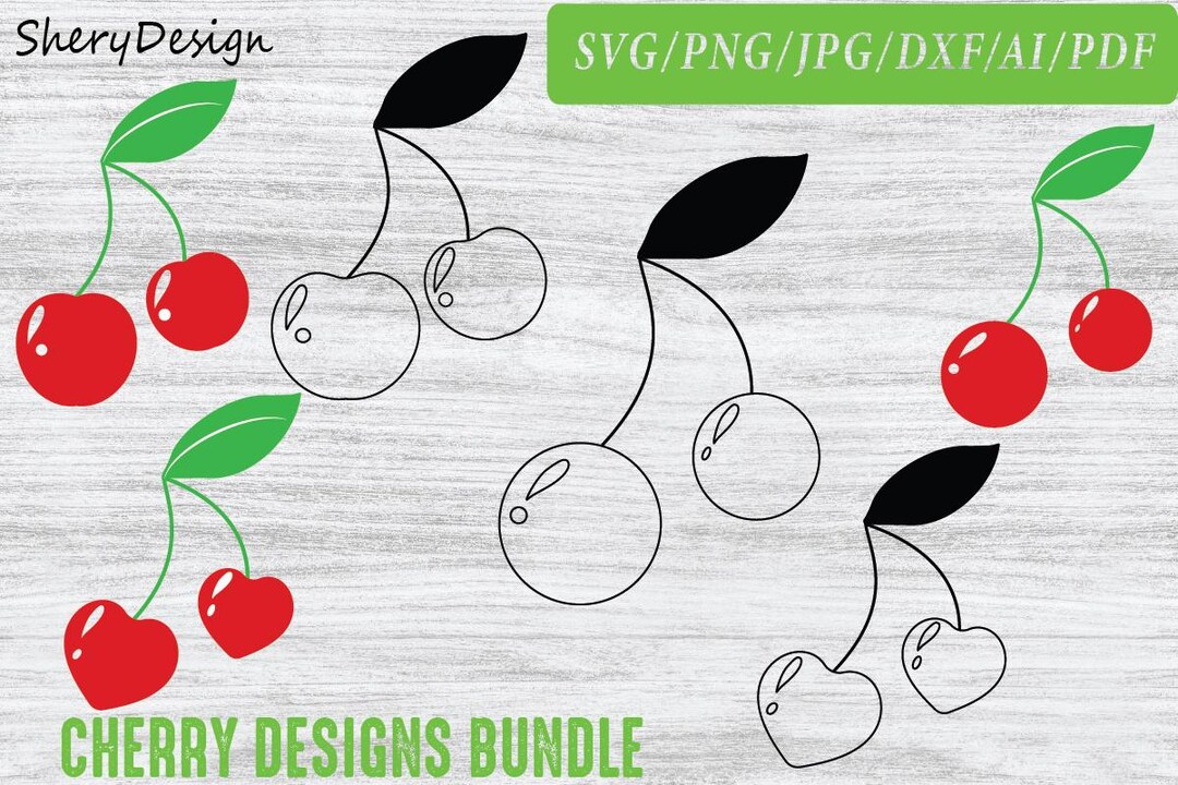 Cherry SVG, Cherry Bundle Svg, Fruits DXF, Summer,cherries Svg,fruit ...