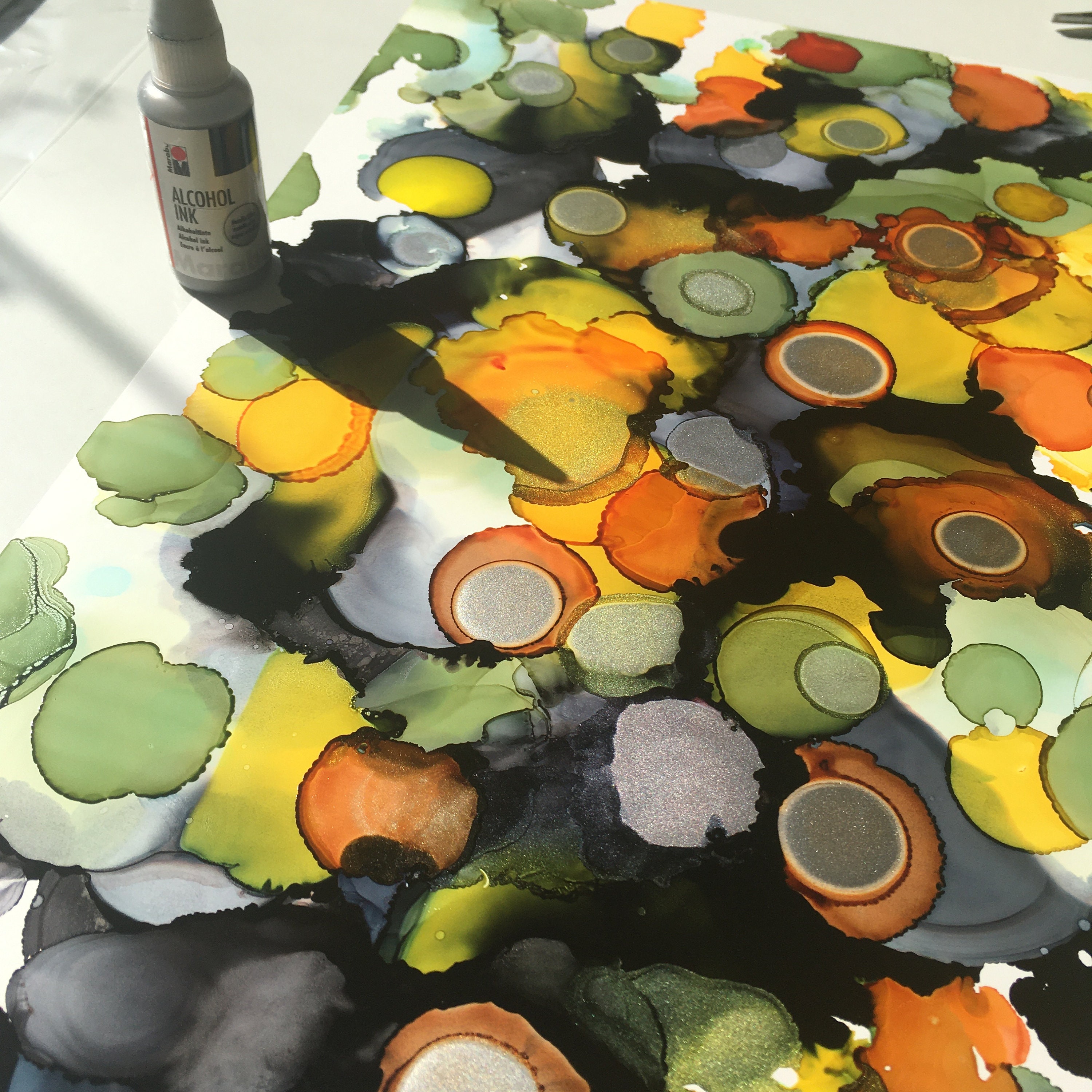 Original Alcohol Inks Artwork A3 Size autumn Sun - Etsy UK