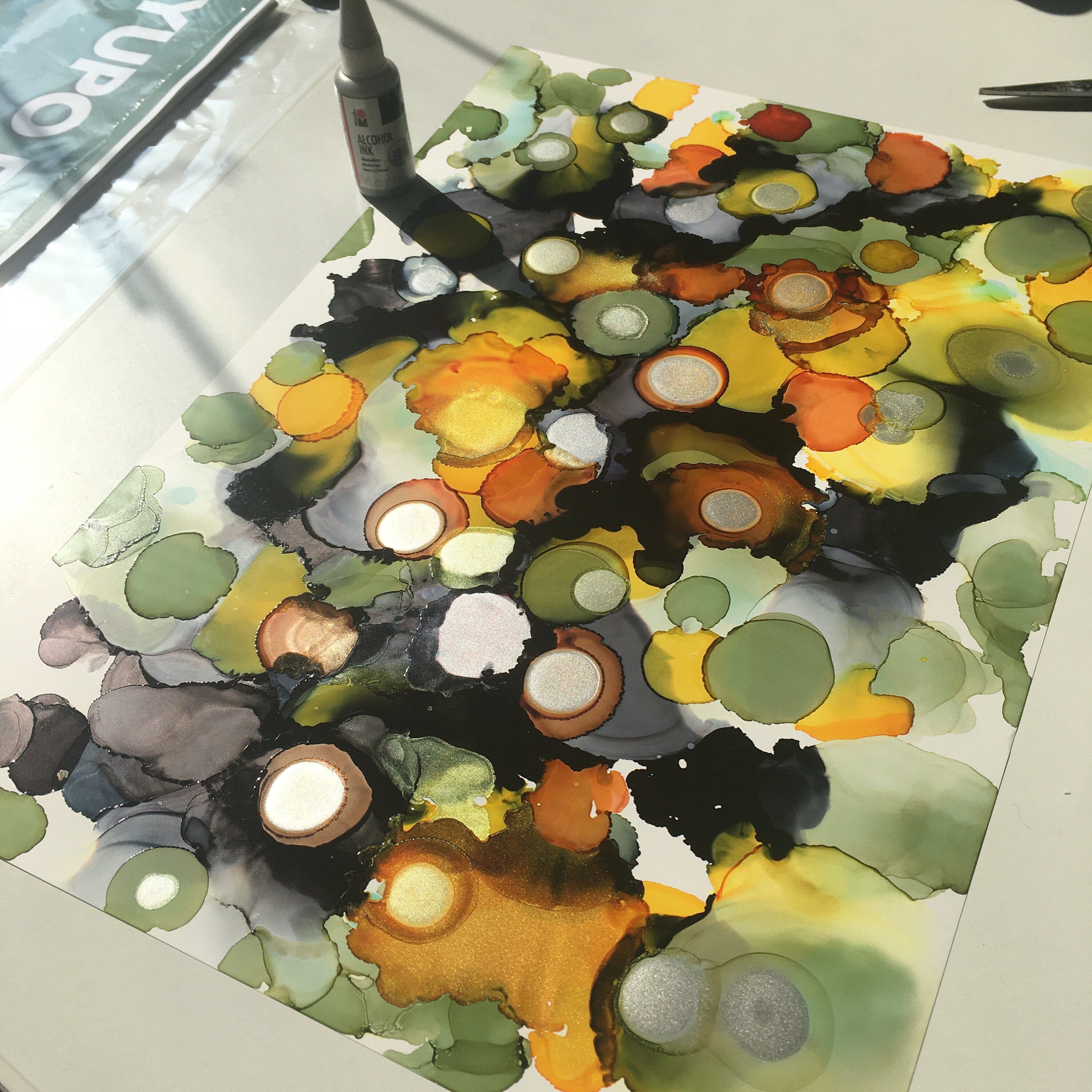 Original Alcohol Inks Artwork A3 Size autumn Sun - Etsy UK