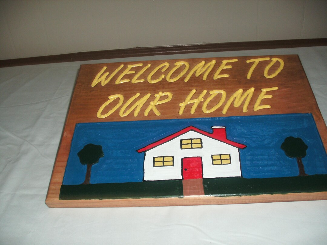 Customizable Welcome Home Wood Sign: Handmade Indoor/outdoor Decor - Etsy