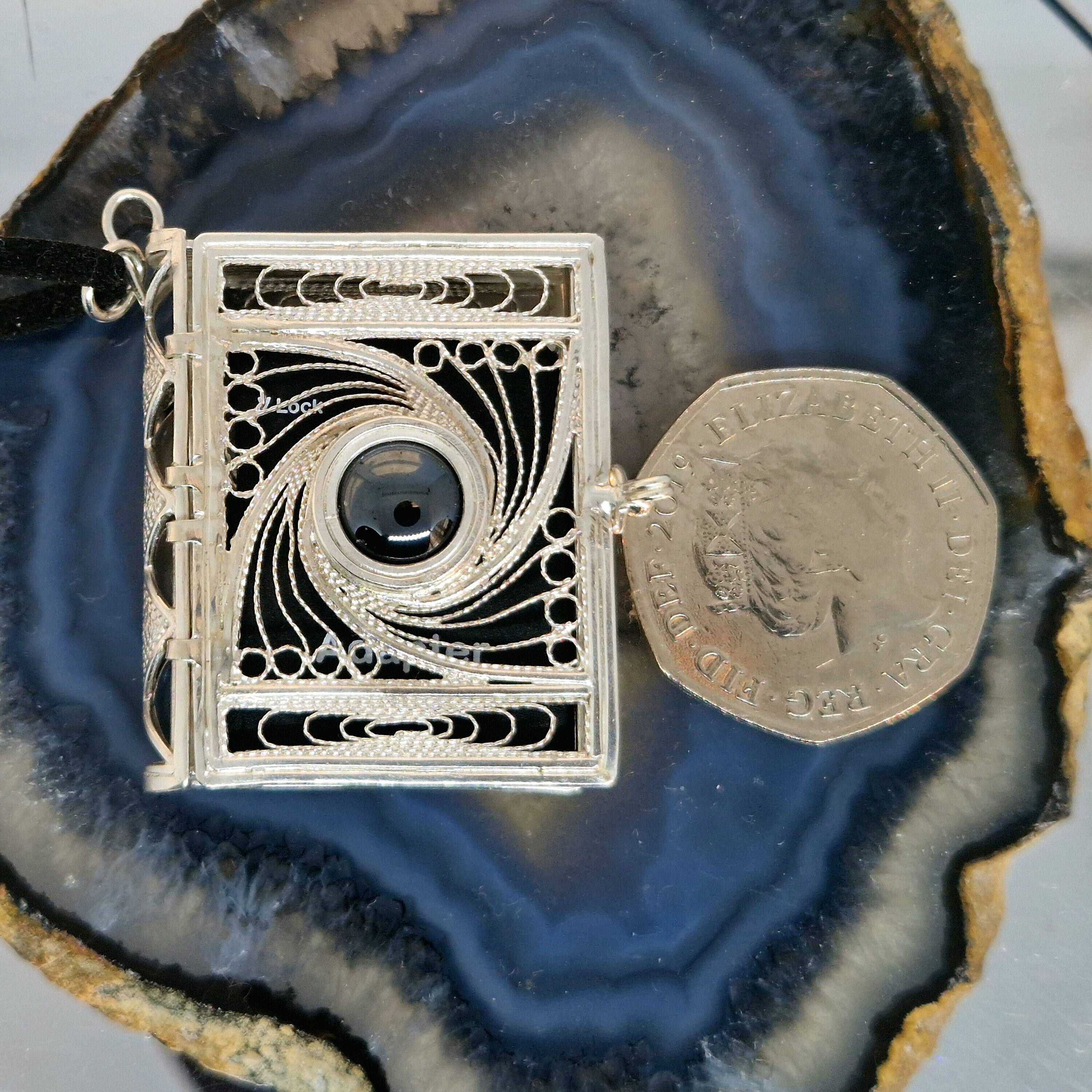 SD Book Locket a Silver Filigree Pendant With Memories - Etsy