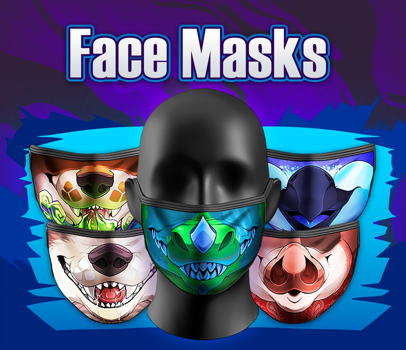 Furry Face Masks // Multiple Maw Styles | Etsy
