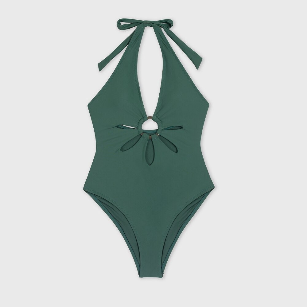 Unique One-piece Women Swimsuit Set Green Colour Swimsuit - Etsy