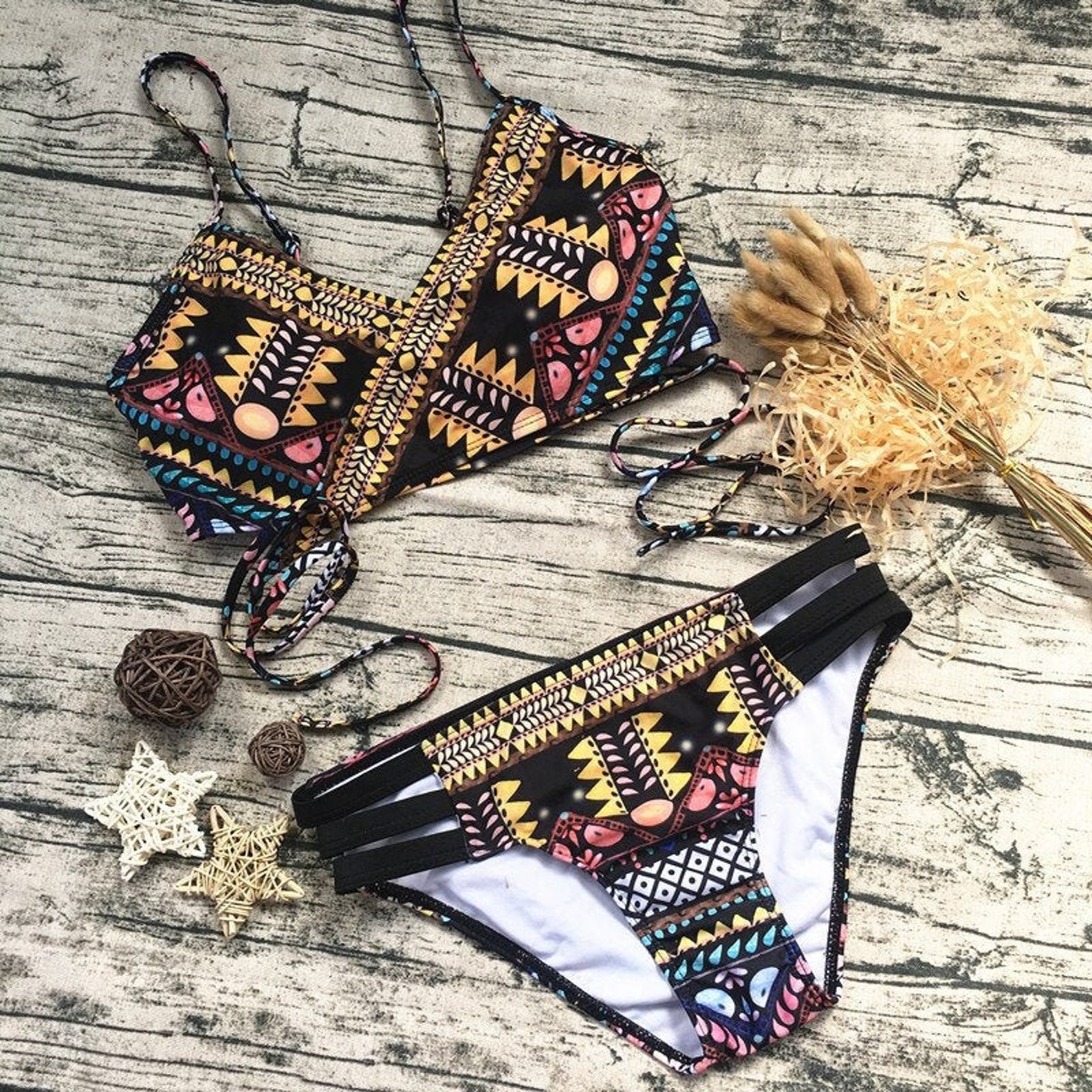 Tribal Bikini, Tribal Swimsuit, Aztec Bikini, Push up Bikini, Women ...