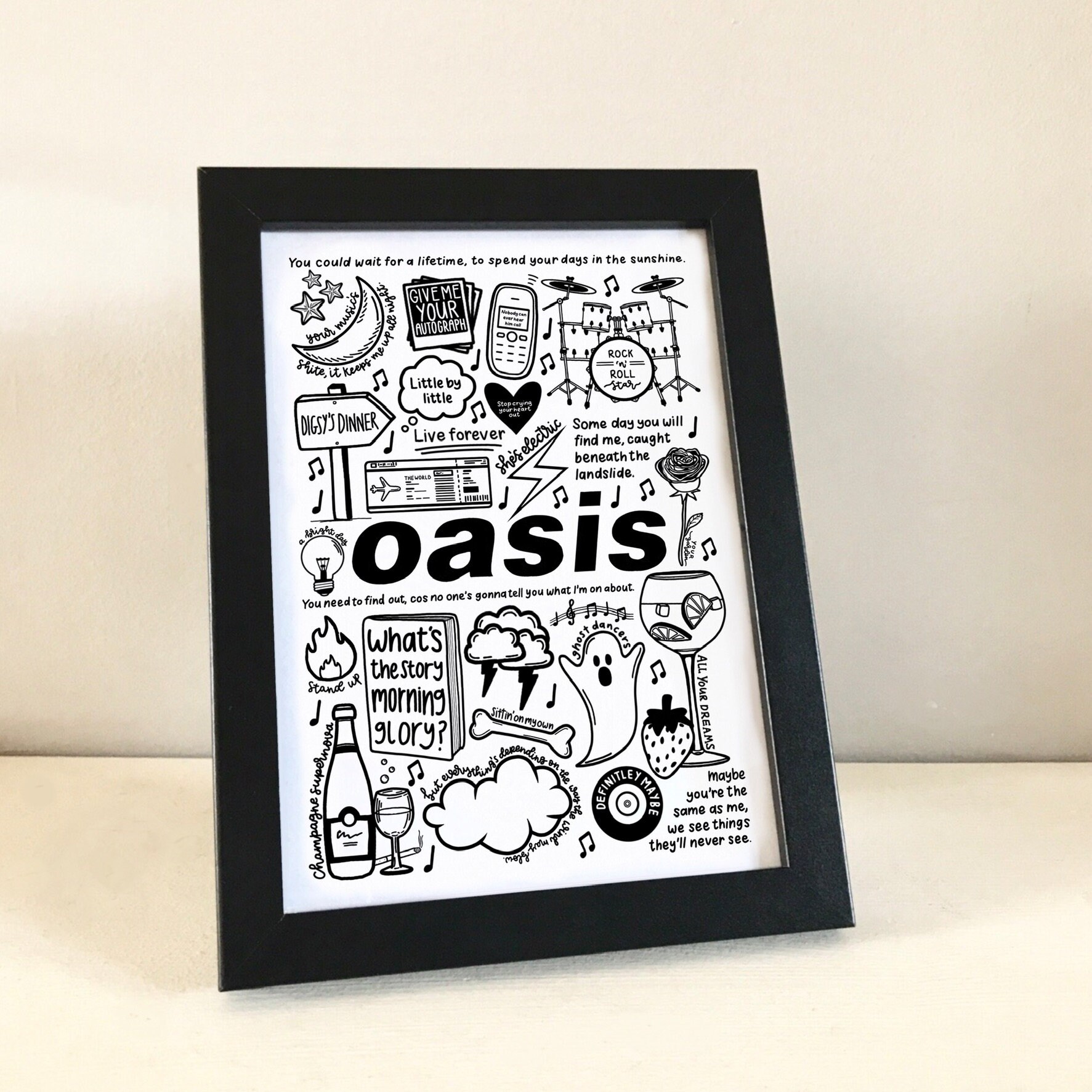 Oasis collage poster print | Etsy
