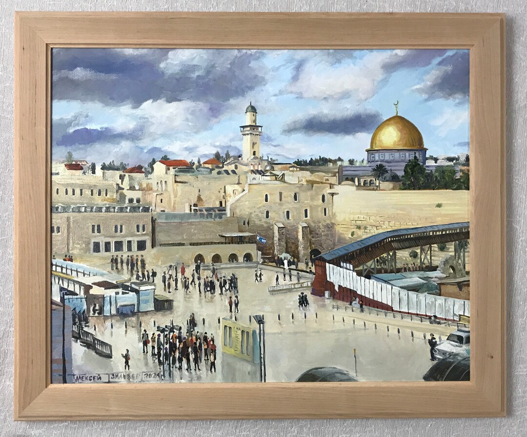 Original Oil on Canvas Painting, Architecture, Sunny Day, Israel ...