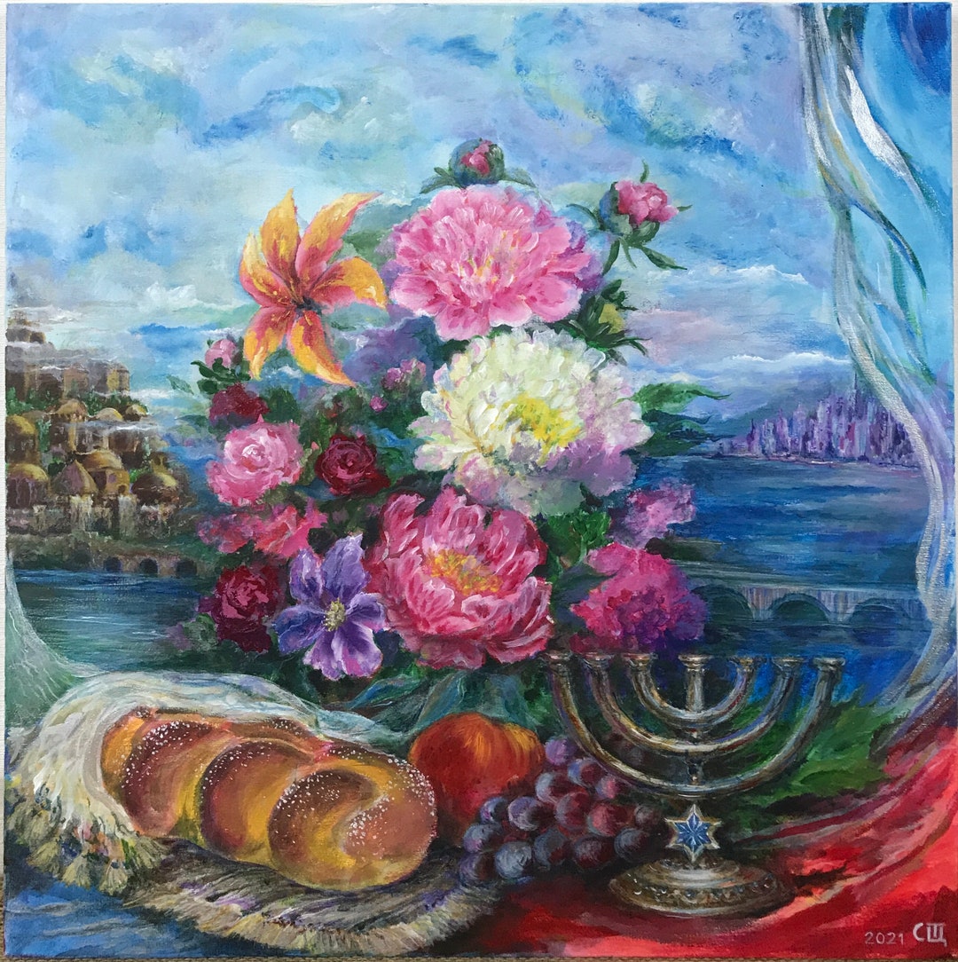 Flowers Still Life, Judaism Art, Jewish Art, Art of Jewish, Expressive ...