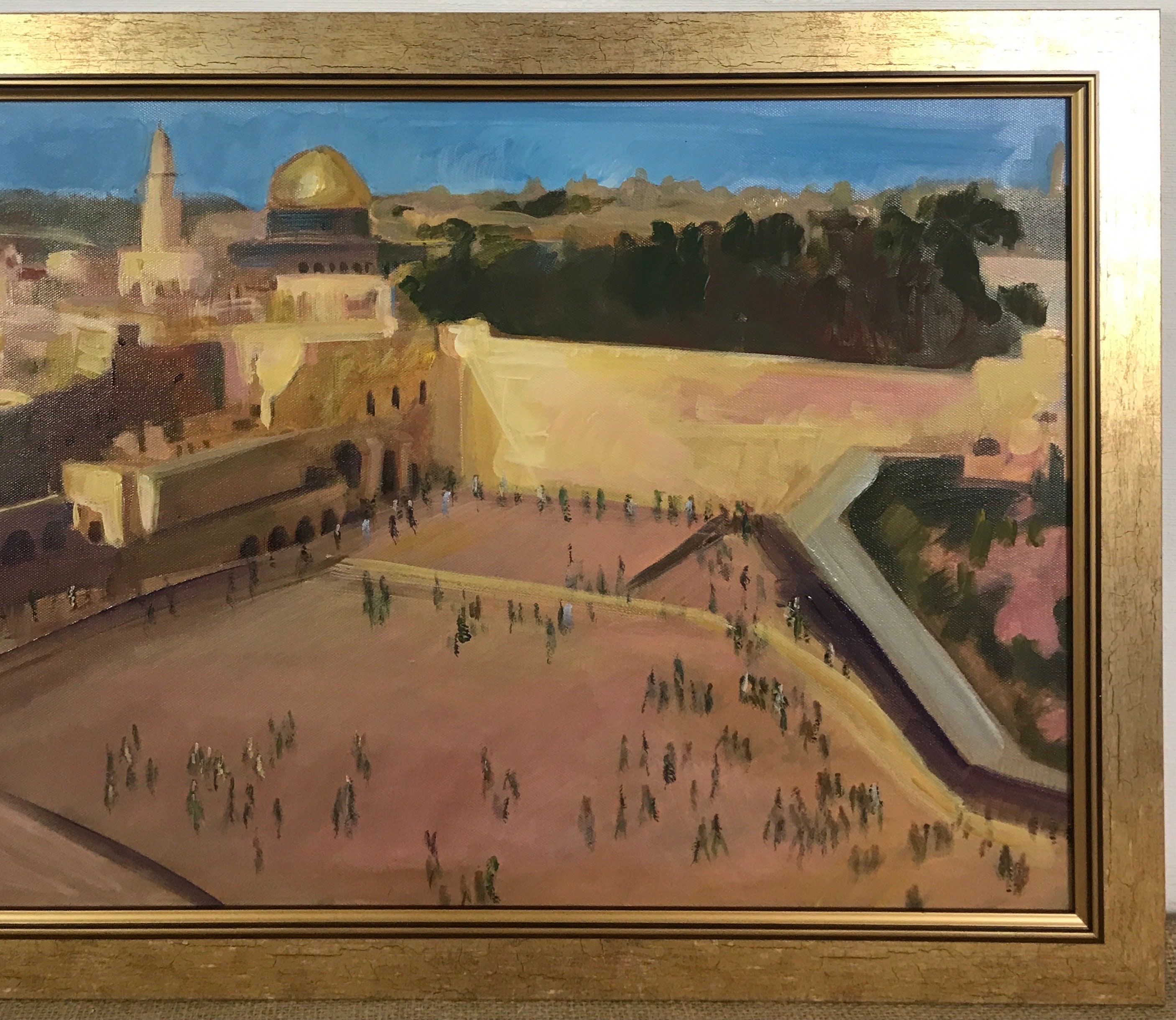 Original Acrylic Painting, Architecture, Sunny Day, Israel, Jerusalem ...