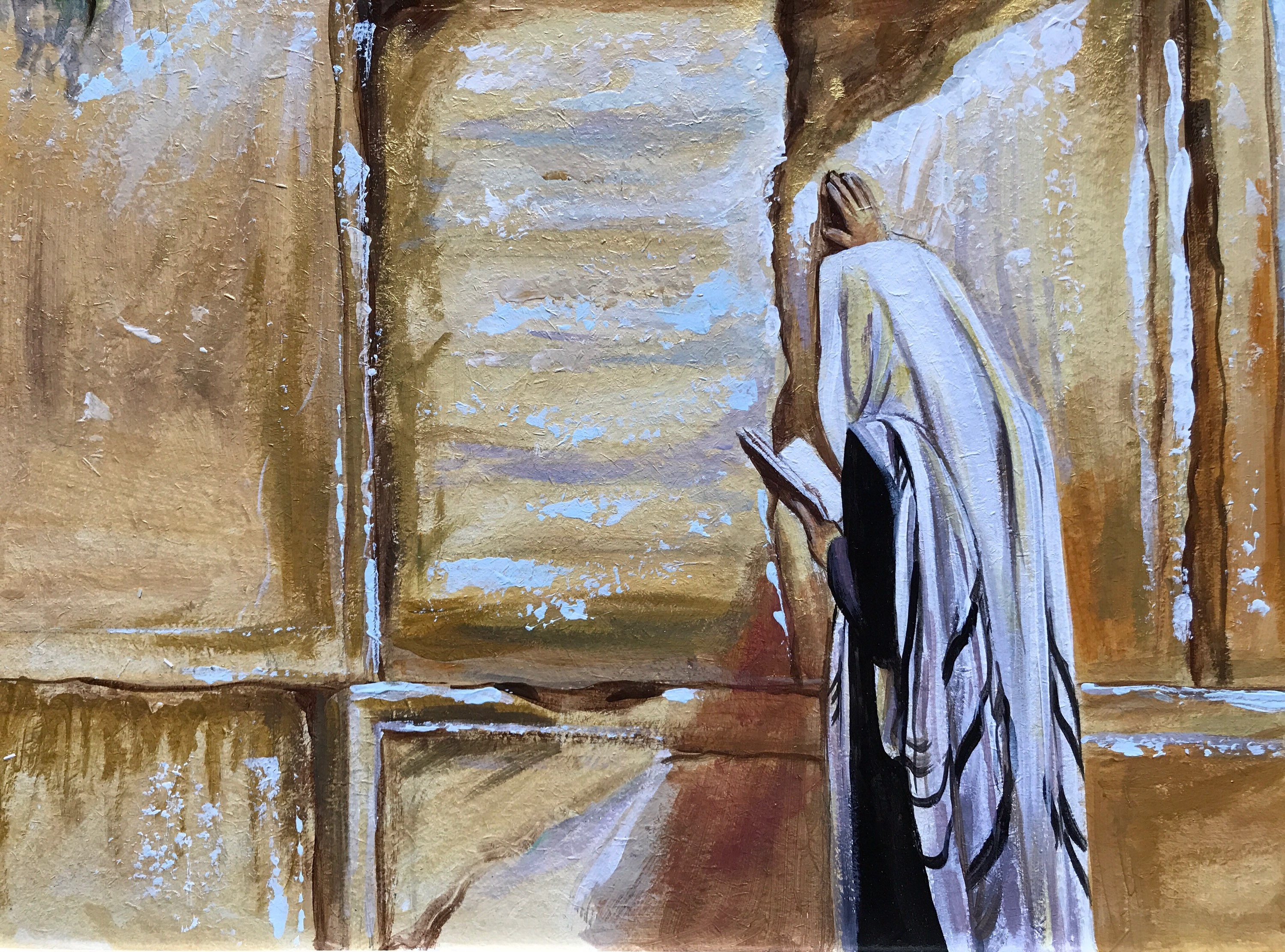 Original Acrylic Painting, Western Wall, Holy Land, Kotel, Jerusalem ...