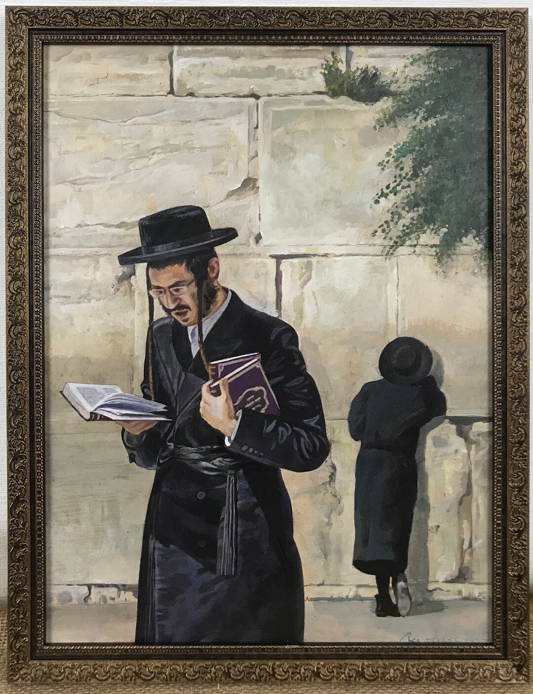 Original Collage Acrylic Painting, Jerusalem, Israel, Jewish Prayer ...