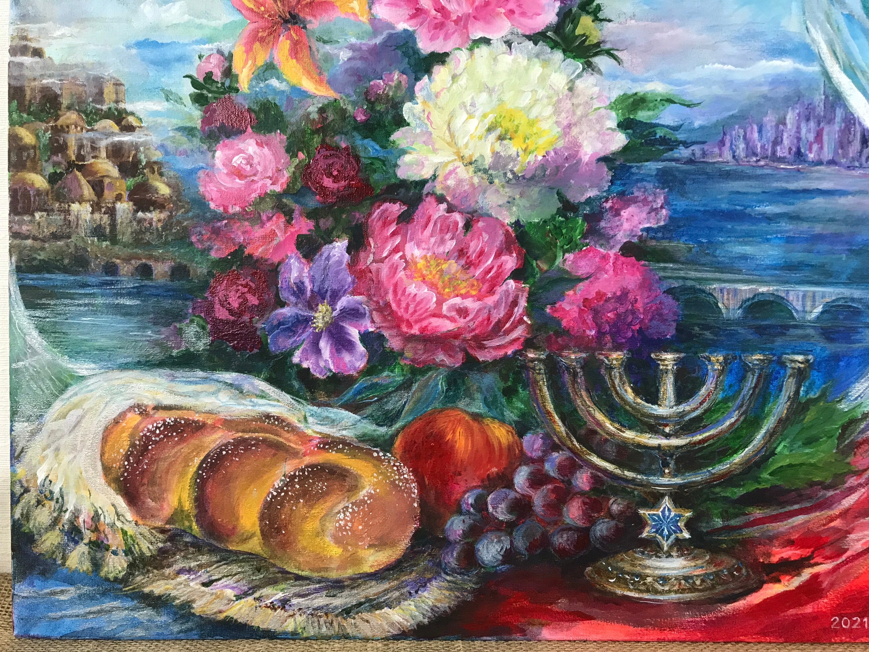 Flowers Still Life Judaism Art Jewish Art Art of Jewish - Etsy