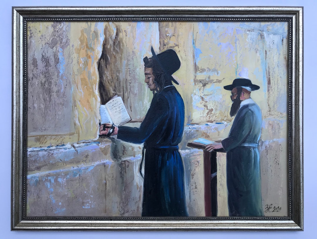 Jerusalem Israel, Jews Pray, Reading Prayer, Hand Made Painting , One ...