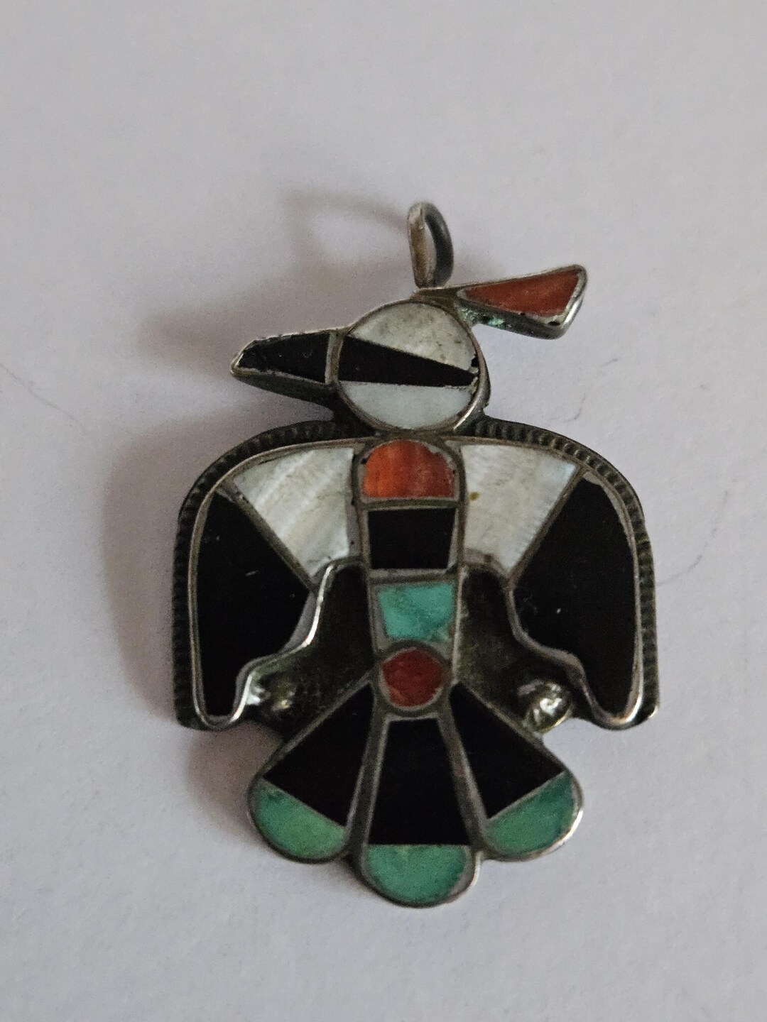 Vintage Sterling Native American Zuni Thunderbird Pendant - Etsy