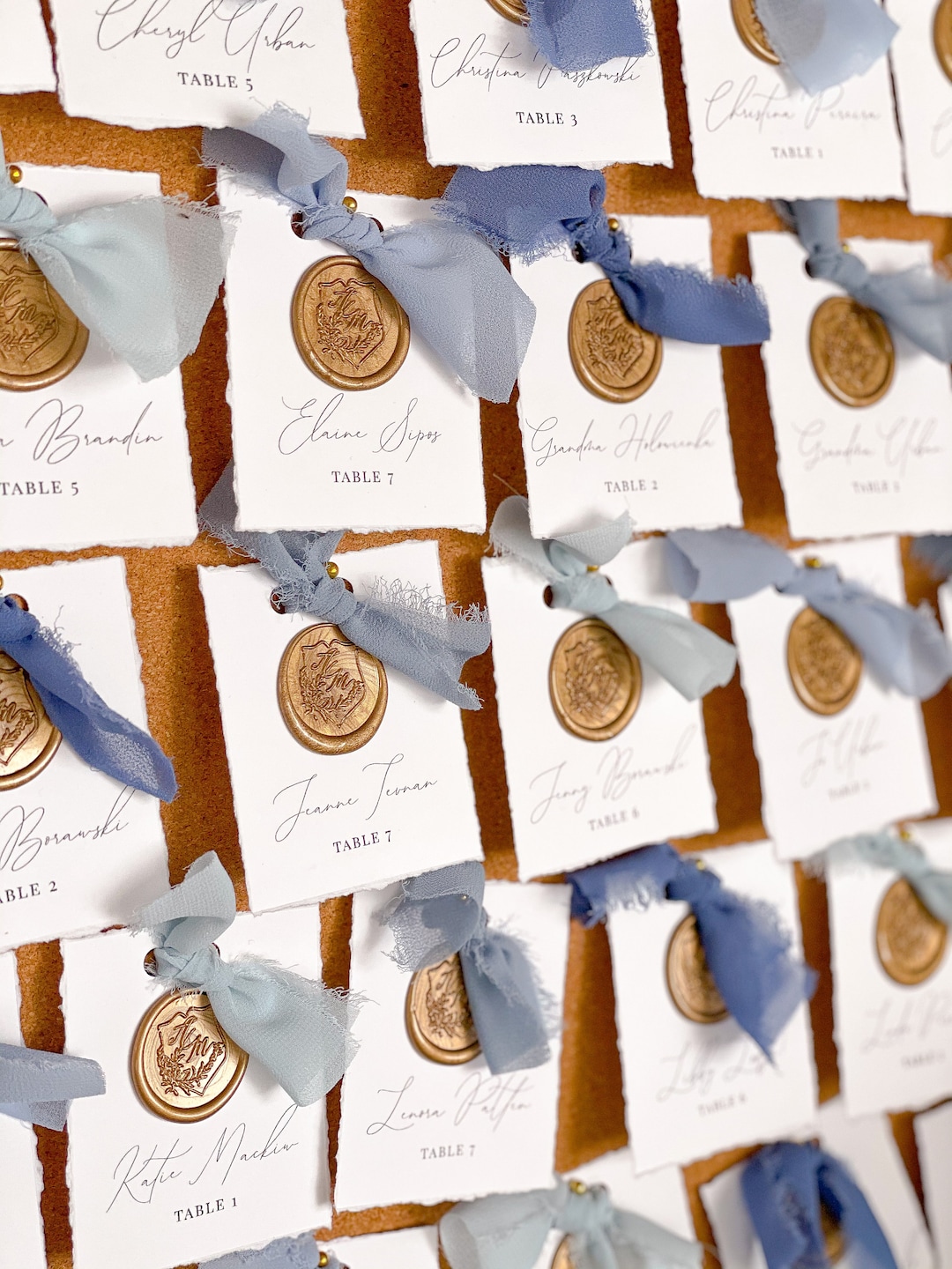 Chiffon Wax Seal Place Cards - Etsy
