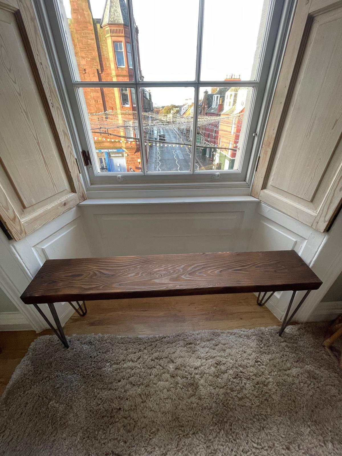 Shou Sugi Ban Bench-bespoke Handmade Scottish Larch-hair Pin Legs - Etsy