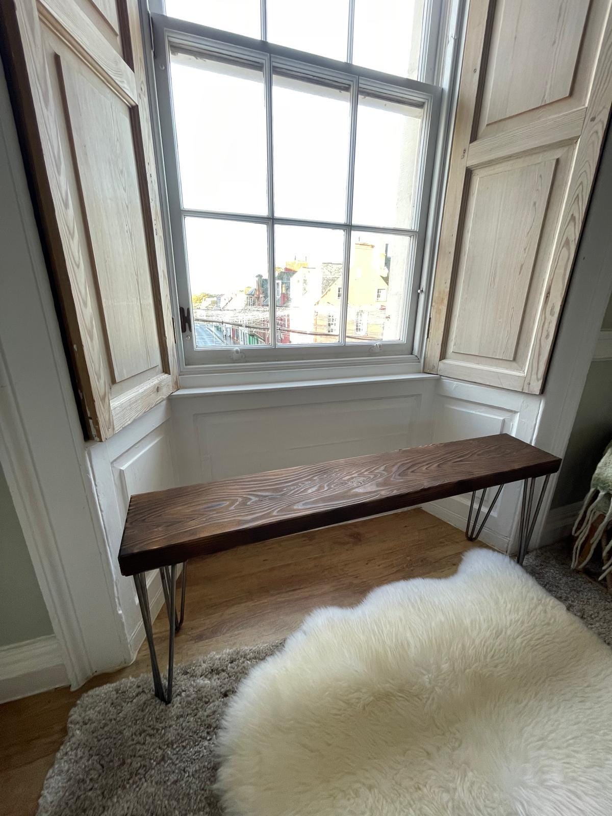 Shou Sugi Ban Bench-bespoke Handmade Scottish Larch-hair Pin Legs - Etsy