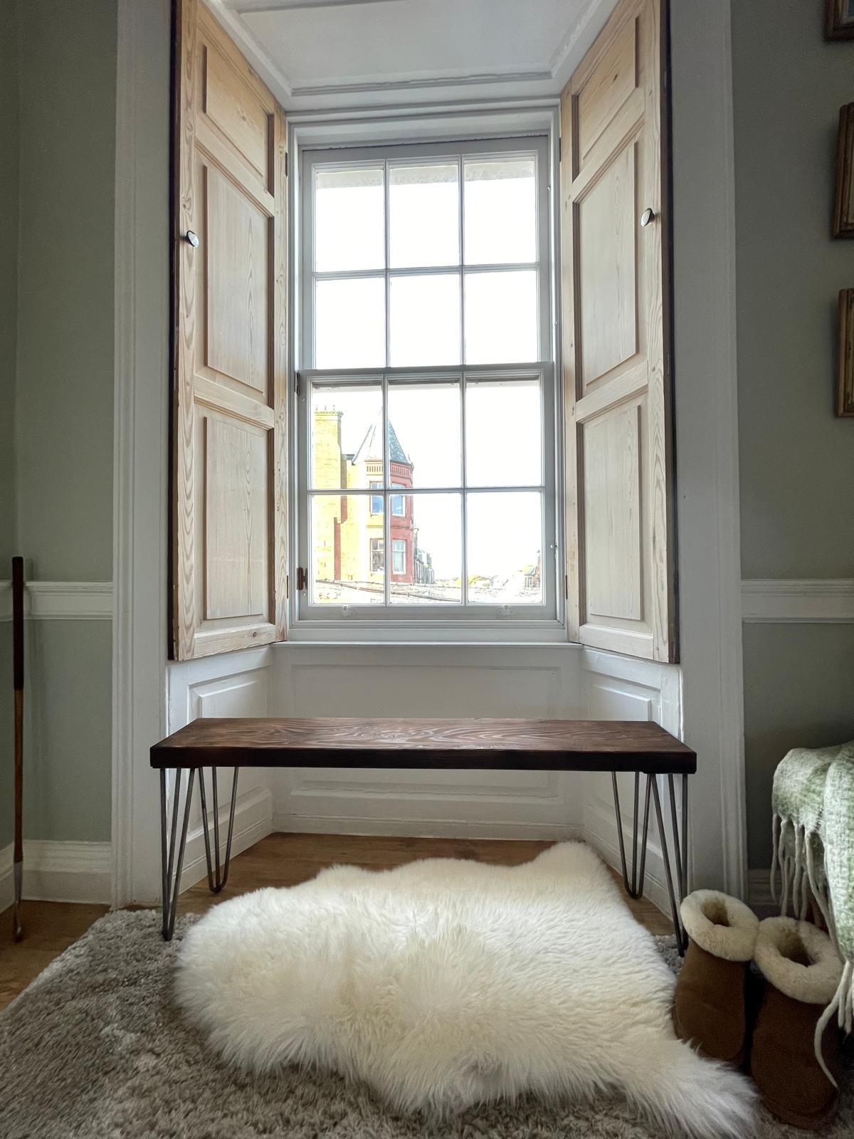 Shou Sugi Ban Bench-bespoke Handmade Scottish Larch-hair Pin Legs - Etsy