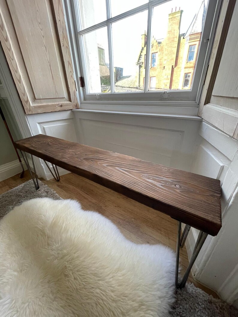 Shou Sugi Ban Bench-bespoke Handmade Scottish Larch-hair Pin Legs - Etsy